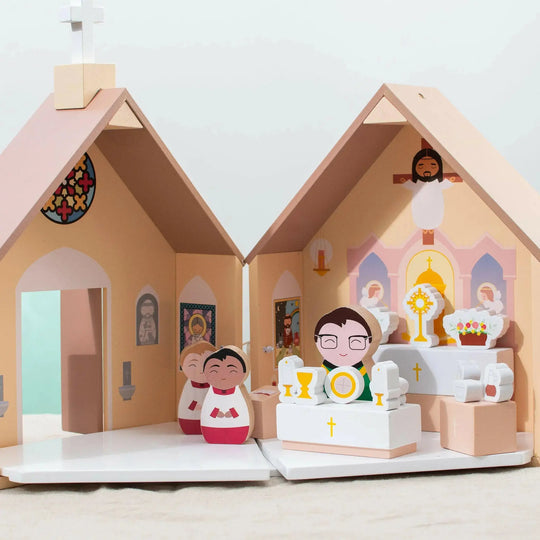 Wooden Catholic Church Playset – Shining Light Dolls