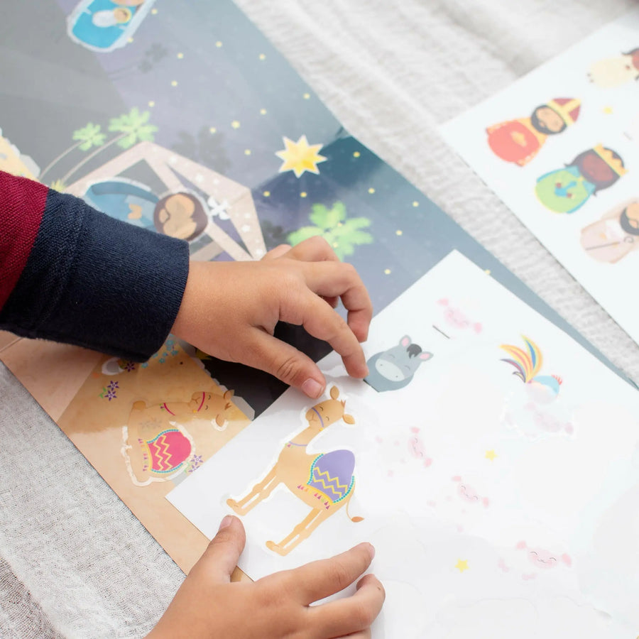 Advent Calendar & Christmas Nativity Scene Reusable Sticker Fun ...
