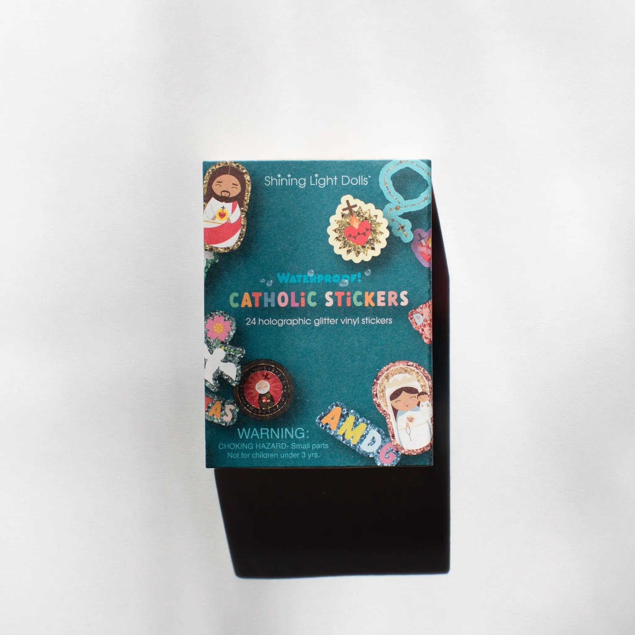 Catholic Holographic Glitter Vinyl Sticker 24 Pack Box - Shining Light ...