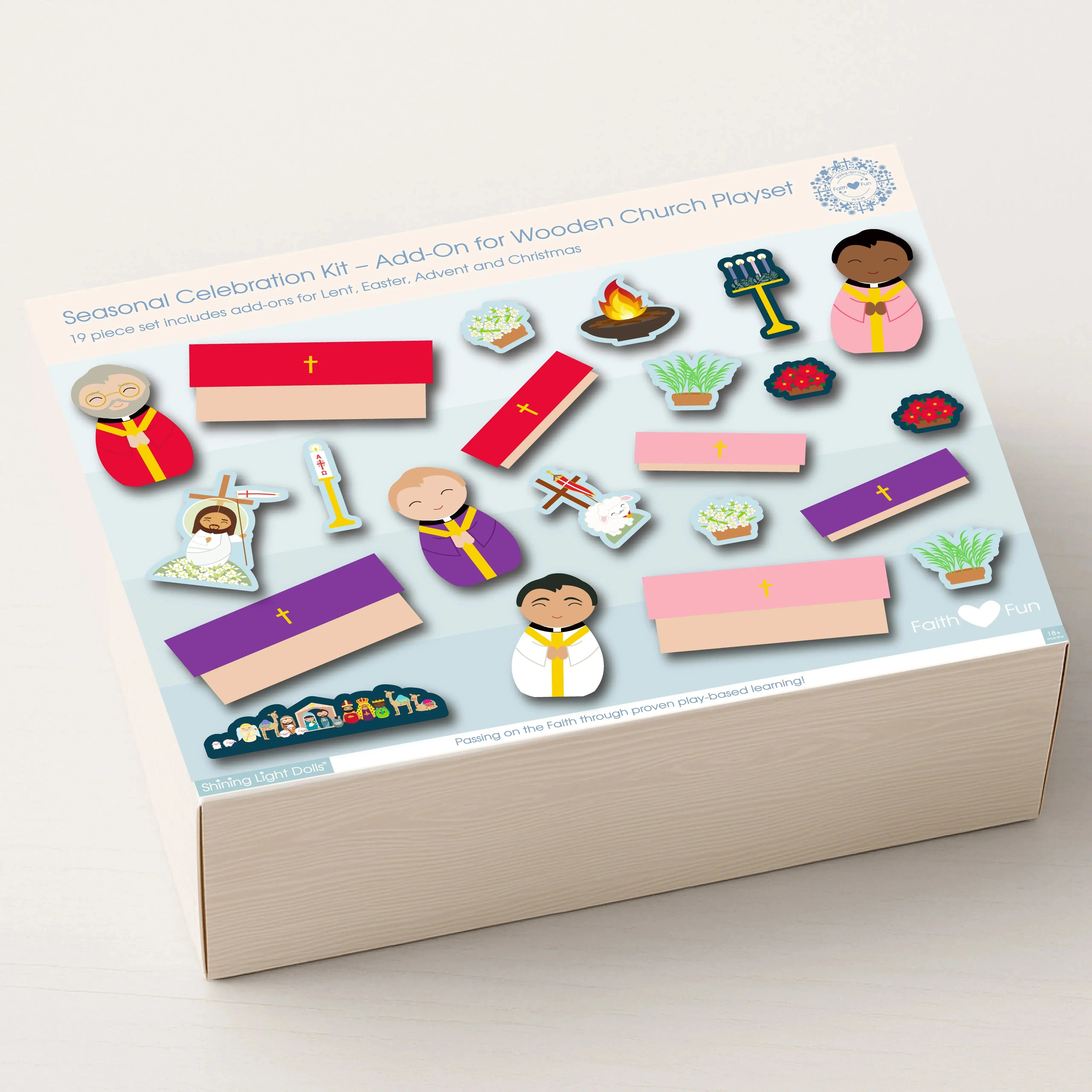 Seasonal Celebration Kit - Add-On for Wooden Church Playset - Shining ...