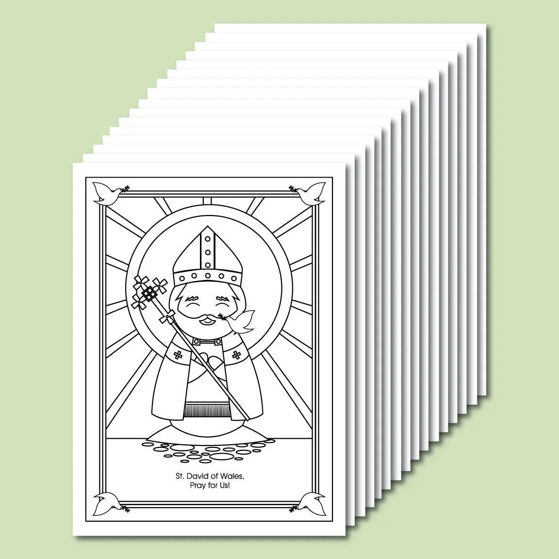 March Saints Coloring Sheets - Digital Download - Shining Light Dolls